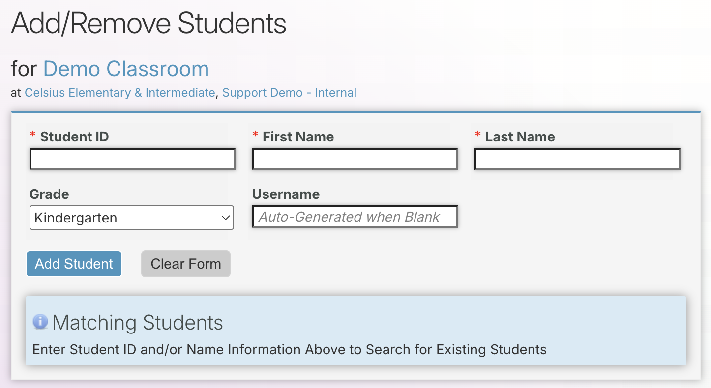 Create Classrooms and Add Students Manually