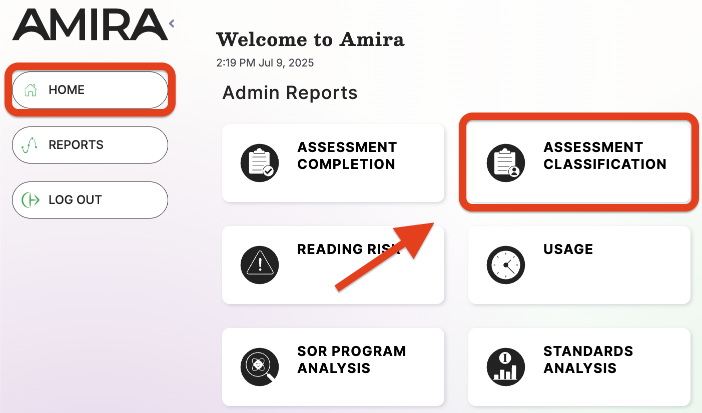 Admin Reports: Assessment Classification