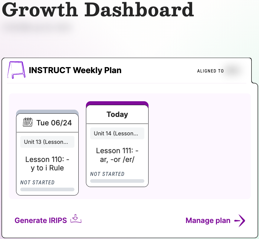 Growth Dashboard Widgets: Instruct
