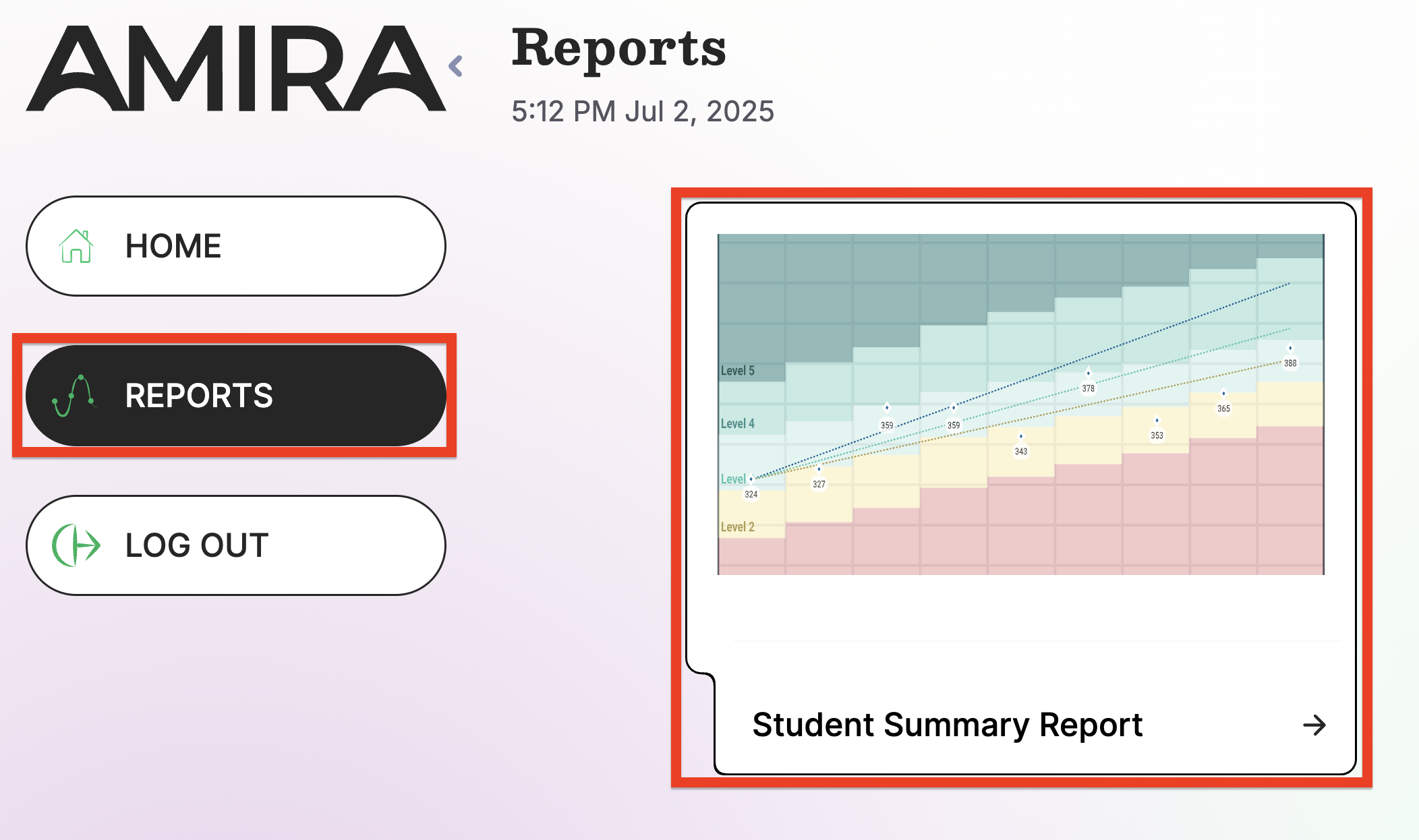 Teacher Reports: Student Summary Report