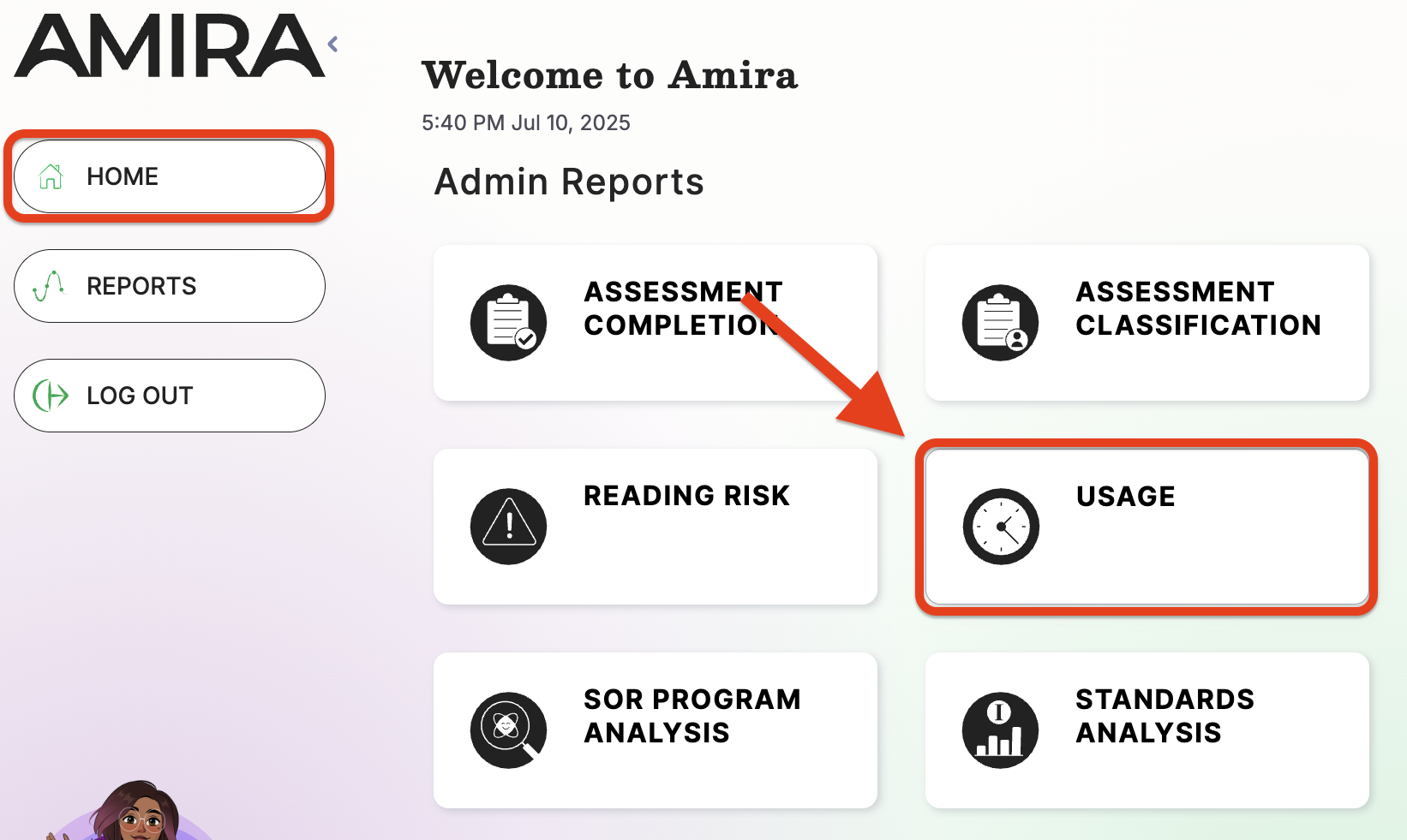 Admin Reports: Usage