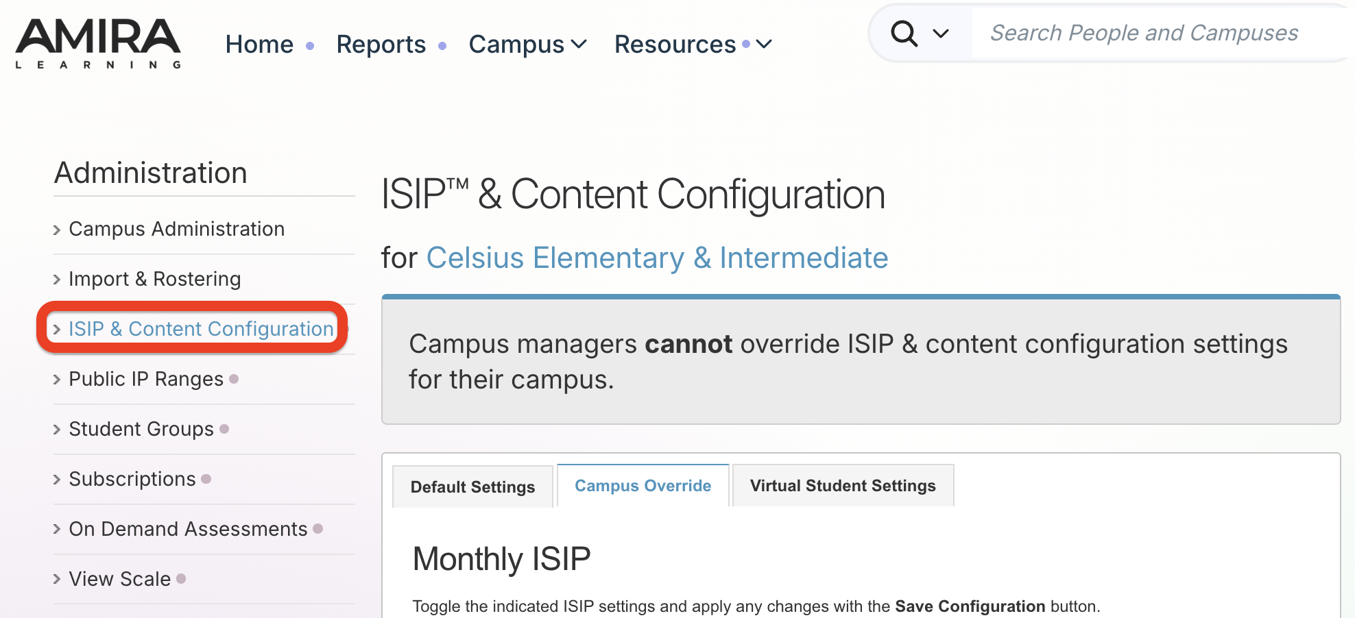 ISIP Configuration
