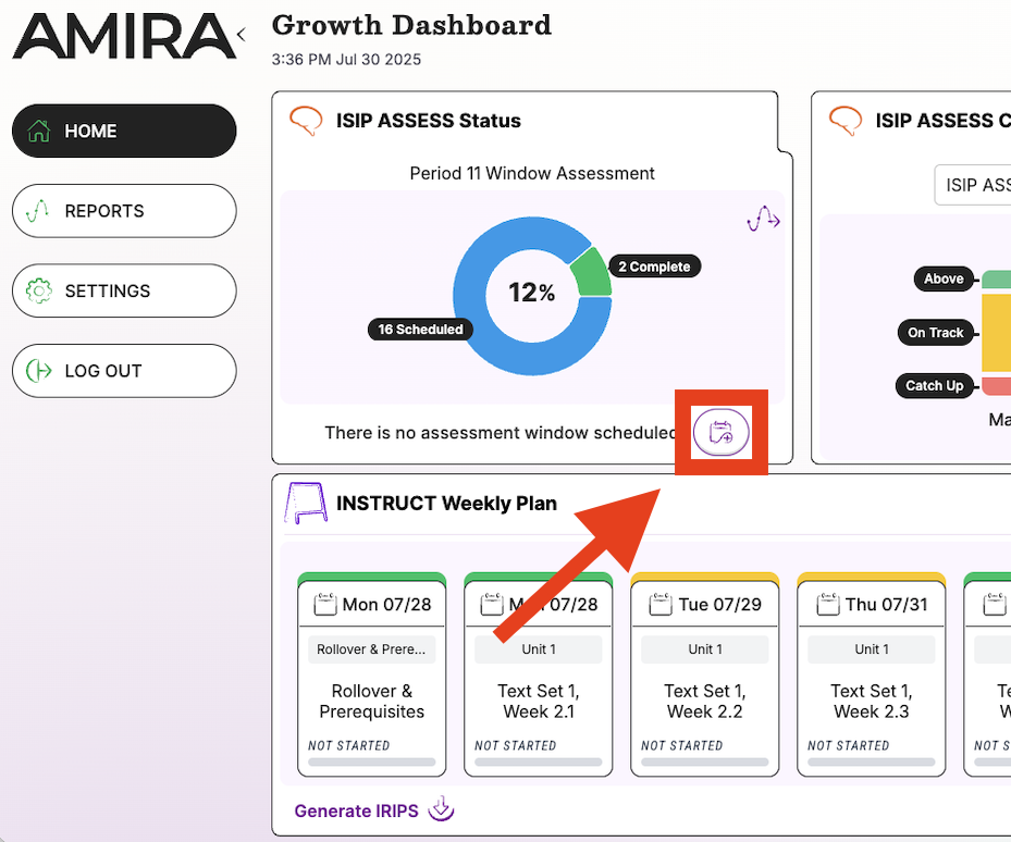 Growth Dashboard Widgets: ISIP Assess